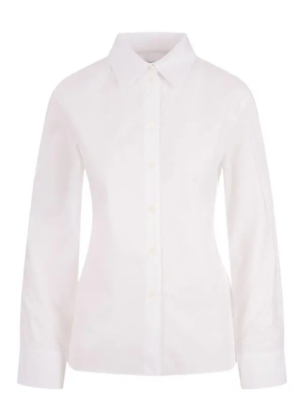 Jacquemus Long-sleeve Shirt With Lapel And Hollow Detail - White