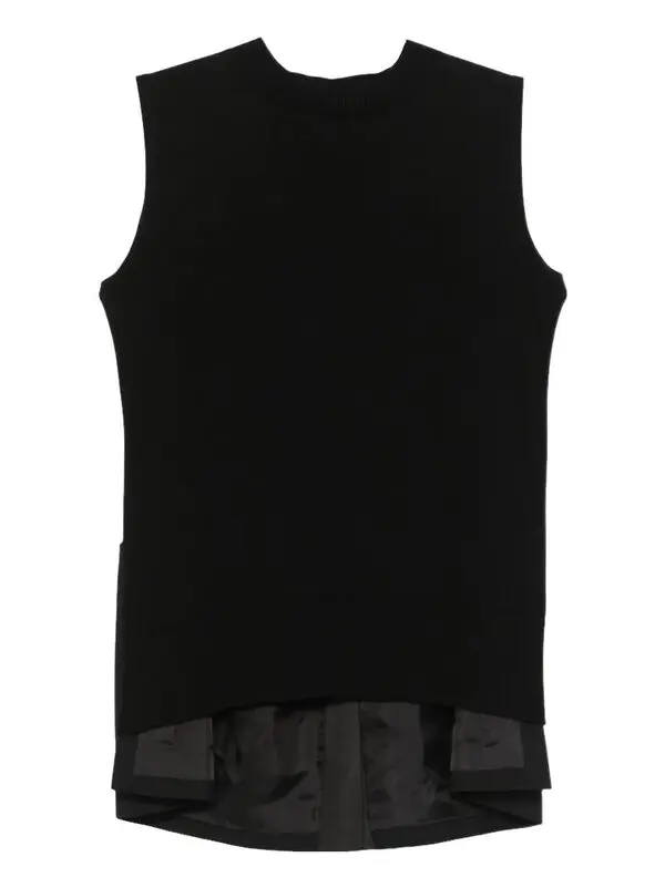 Sacai Knitted Patchwork Vest - Black