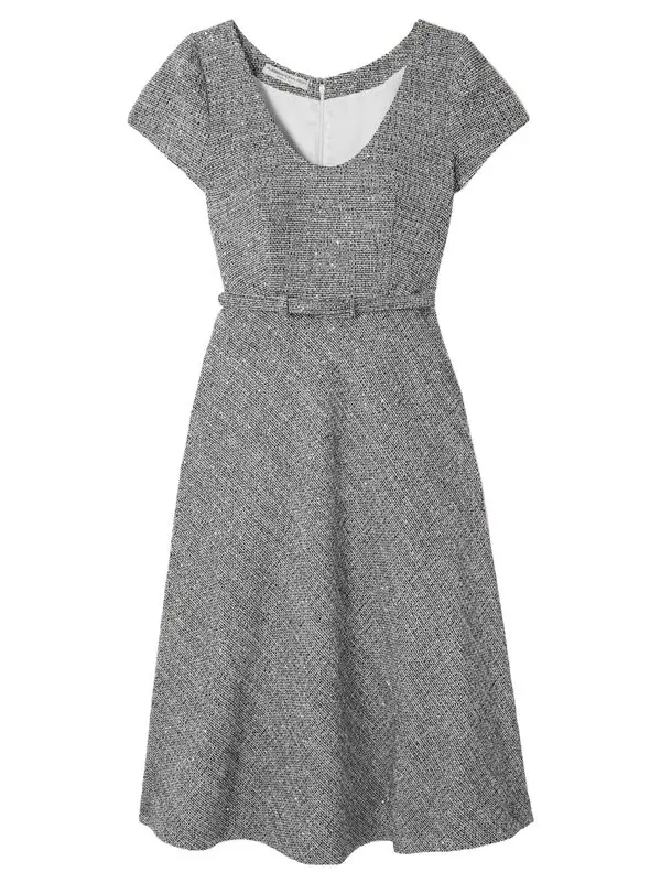 Alessandra Rich Tweed Dress - Black/white