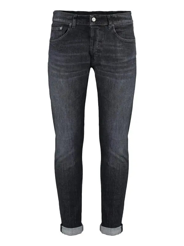 DONDUP Slim Fit Jeans With Belt Loops - Black