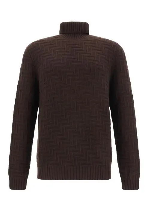 Prada Wool And Cashmere Turtleneck Sweater - Cocoa Brown