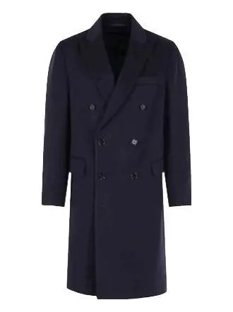 LARDINI Double-breasted Coat With Pointed Collar And Buttoned Front - Black