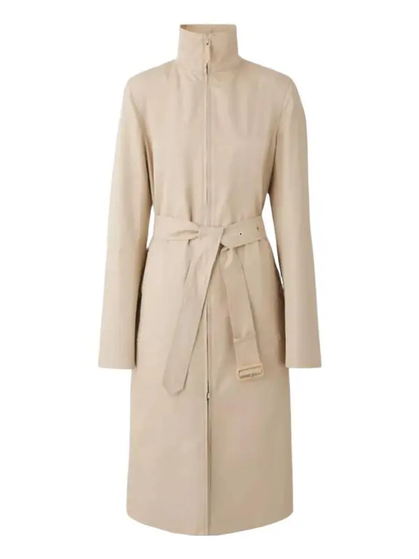 Burberry Funnel Neck Trench Coat - Nude