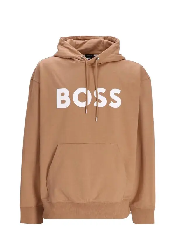 Hugo Boss Logo Print Drawstring Hoodie - Pink