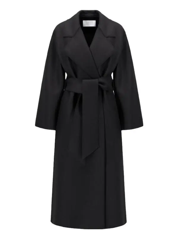 Harris Wharf London Belted Clutch Coat - Black