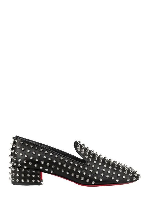 CHRISTIAN LOUBOUTIN Spikeasy Slip-on Loafers With Studded Heel - Black