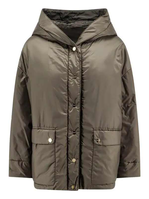 Max Mara Buttoned Hooded Jacket - Green