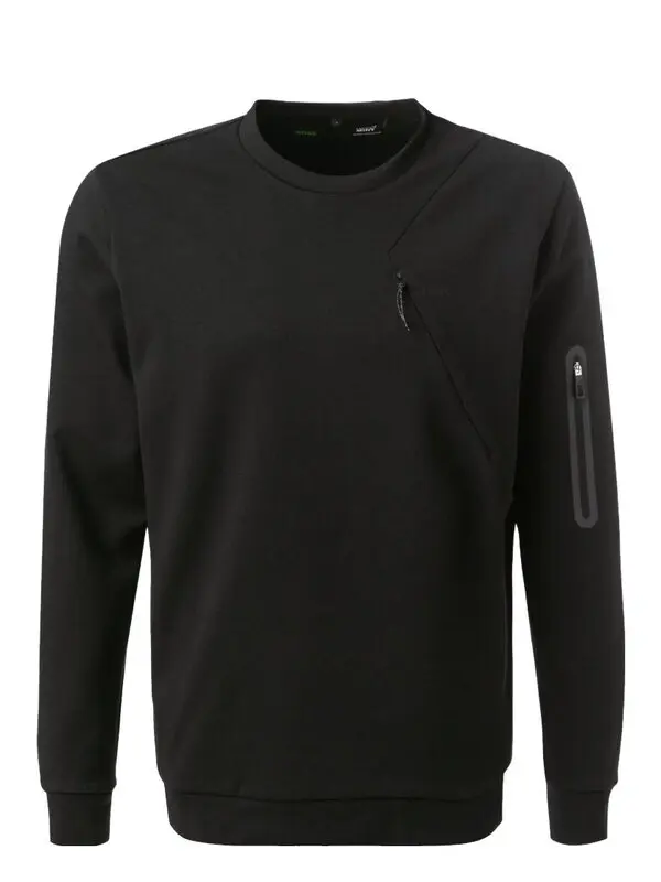 Hugo Boss Long-sleeved Sweater With Zip Detail - Black