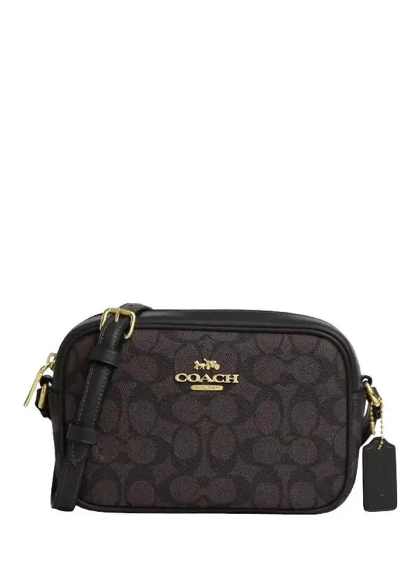 COACH Signature Canvas Mini Jamie Camera Bag - Walnut/black