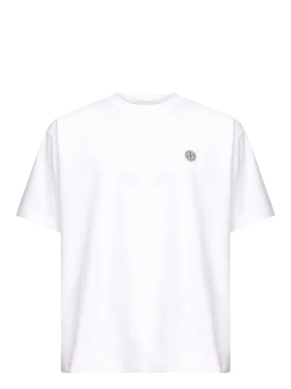 Stone Island Logo Patch Crewneck T-shirt - White