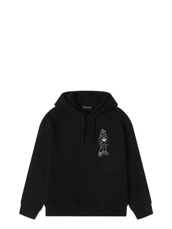 Emporio Armani Graphic Hoodie - Black