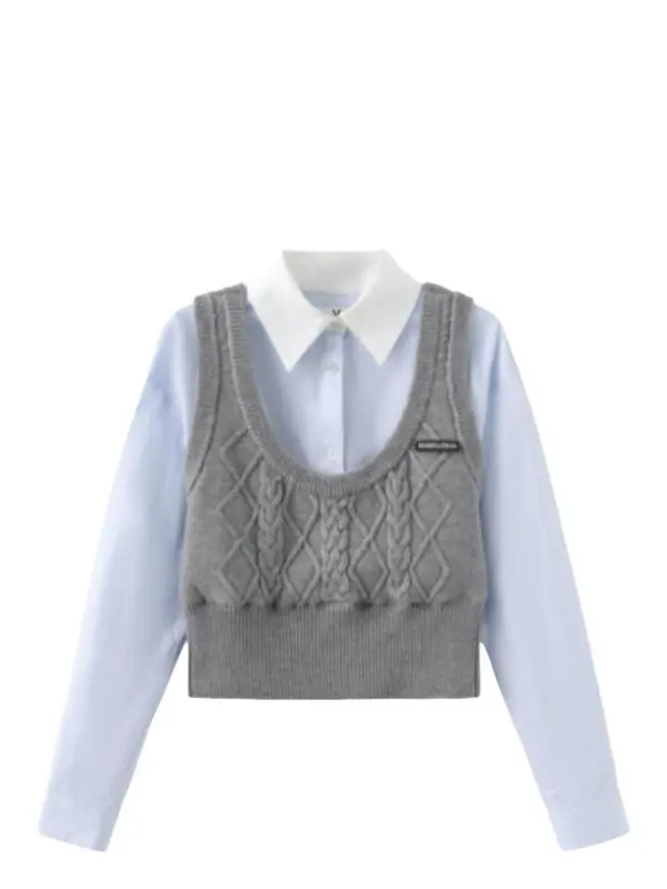 Marissa Chiara Two-piece Knit Set - Blue