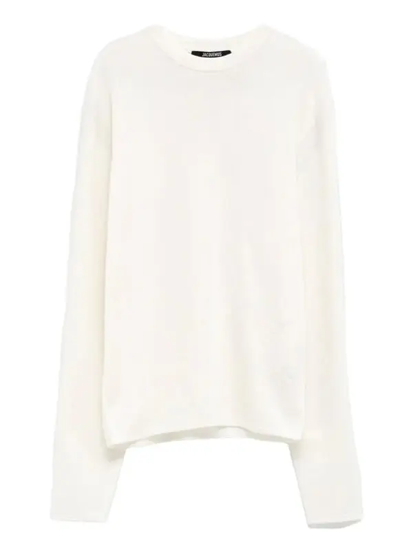Jacquemus Crew-neck Long Sleeve Sweater - White