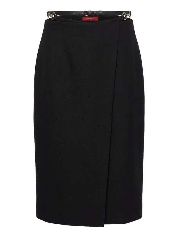 Gucci Horsebit Detail Wrap Skirt - Black