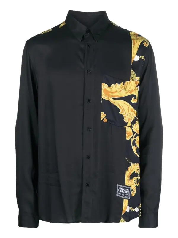 Versace Paisley-printed Button-up Shirt - Black
