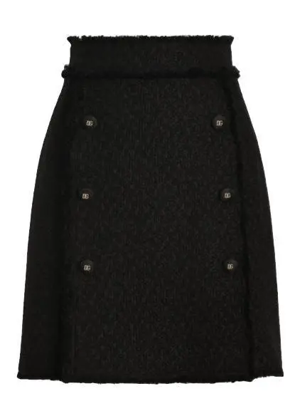 Dolce & Gabbana Tweed Mini Skirt - Black