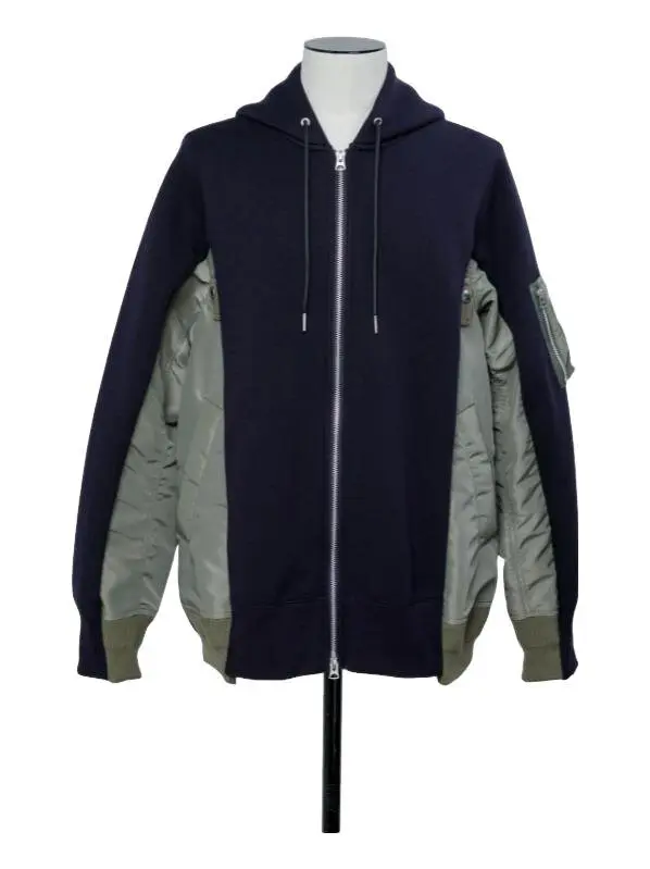 Sacai Sponge Sweat Twill Hoodie - Navy Blue  Khaki