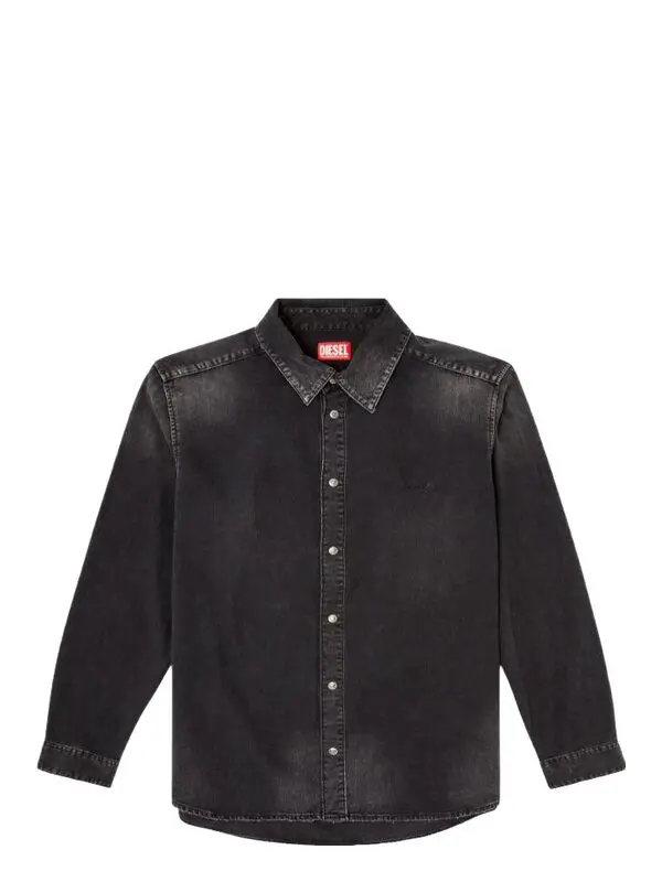 DIESEL® D-simply Long-sleeve Denim Shirt - Black