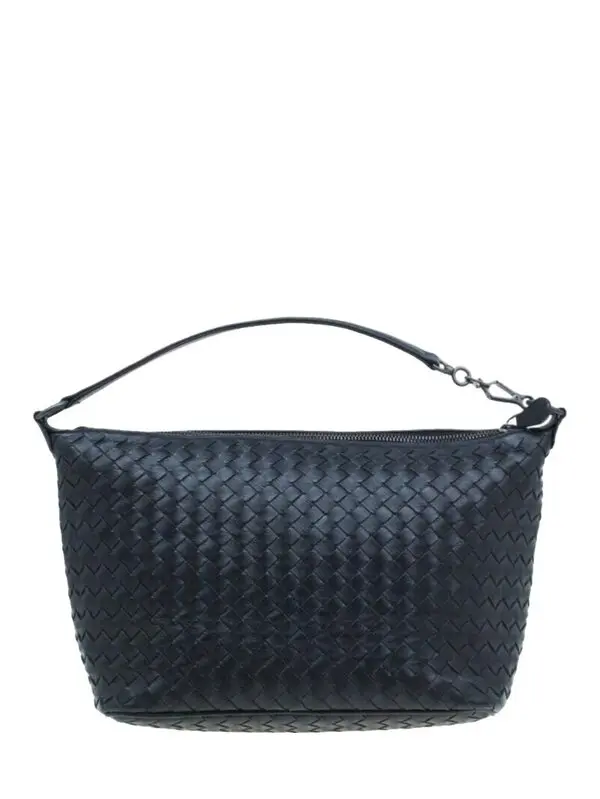 Bottega Veneta Zippered Handbag With Woven Details - Black