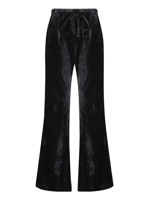 Fendi Wide-leg Velvet Drawstring Pants - Black