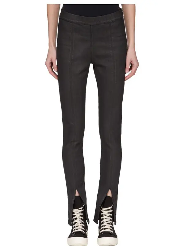 Rick Owens Slim-fit Jeans With Front Leg Seam And Calf Slit - Black
