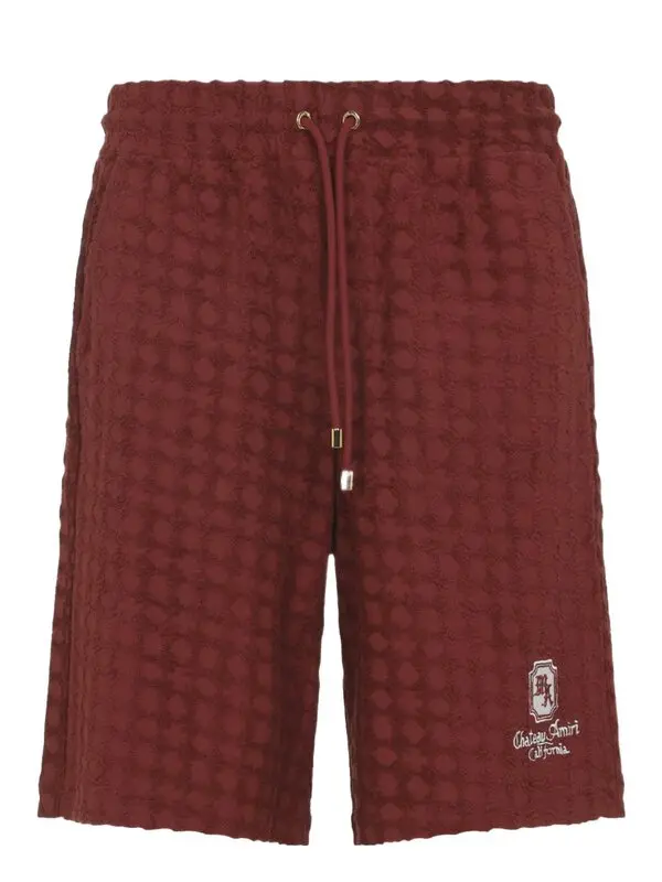 Amiri Logo Embroidered Drawstring Shorts - Terracotta