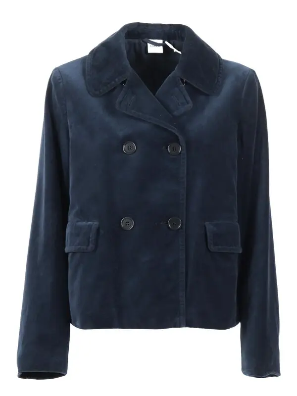 Aspesi Double-breasted Velvet Jacket - Black