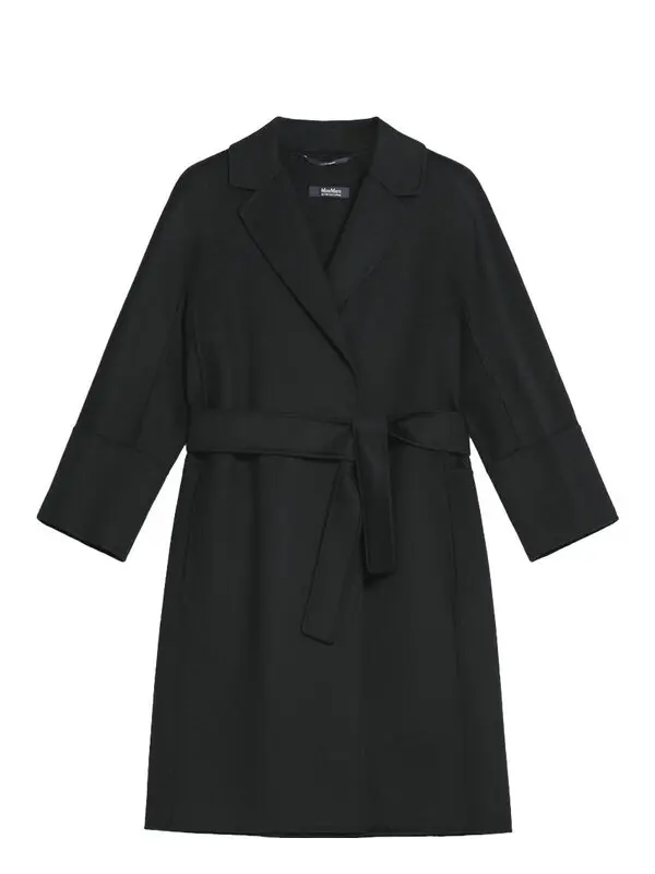 Max Mara Belted Long-sleeved Coat - Black