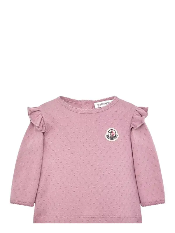 Moncler Ruffled Long Sleeve T-shirt - Rose Pink
