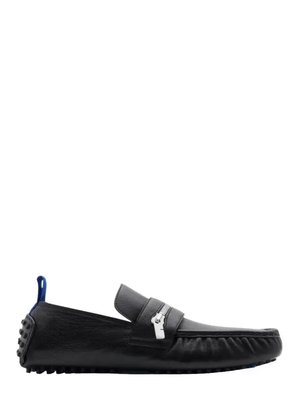 Burberry Zip Detailed Slip-on Loafers - Black