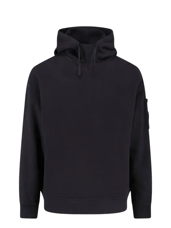 C.P. COMPANY Lens Detailed Drawstring Hoodie - Black