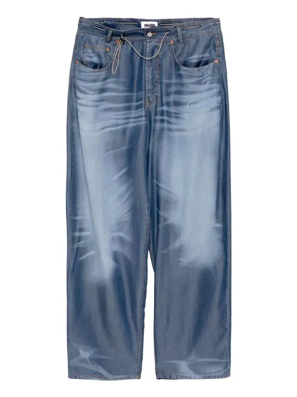MAGLIANO Paneled Drawstring Loose Fit Trousers - Blue