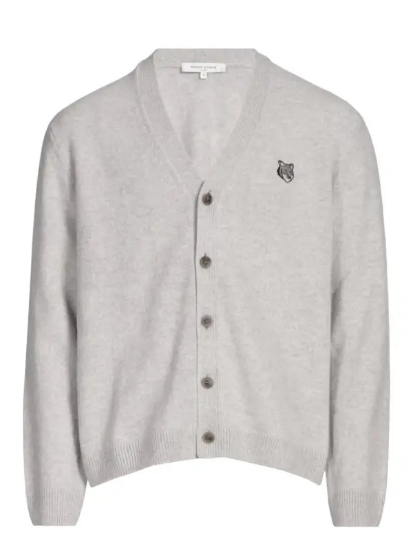 Maison Kitsuné Fox Head Comfort Cardigan - Grey