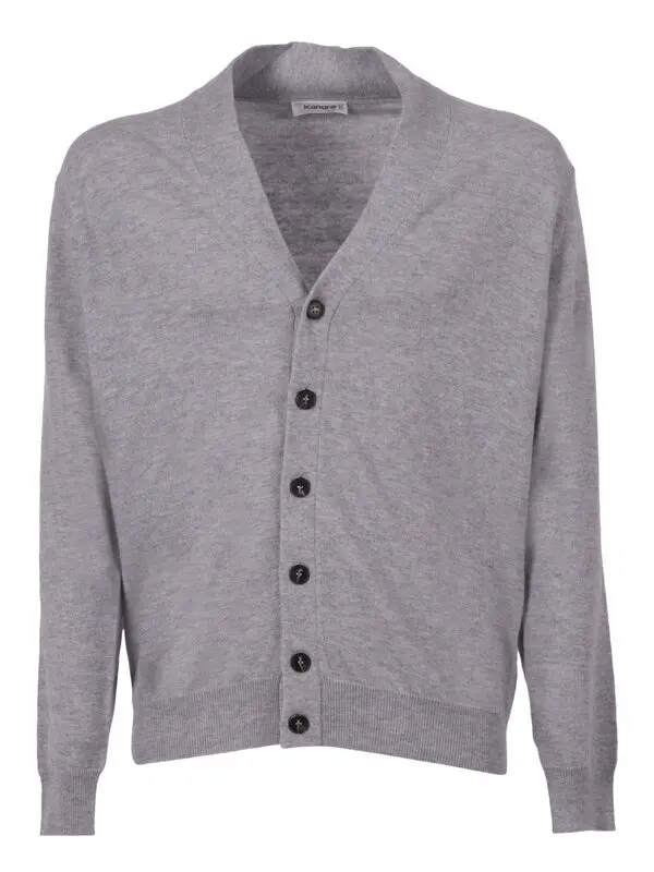 KANGRA Shawl Collar Cardigan - Gray