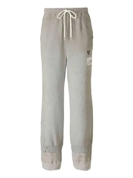 Mihara Yasuhiro Drawstring Distressed Track Pants - Grey