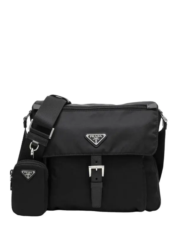 Prada Logo Crossbody Bag - Black