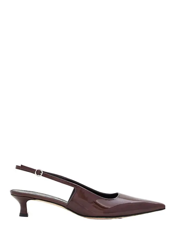 AeydĒ Open-heel Stilettos With Adjustable Buckle Strap - Brown