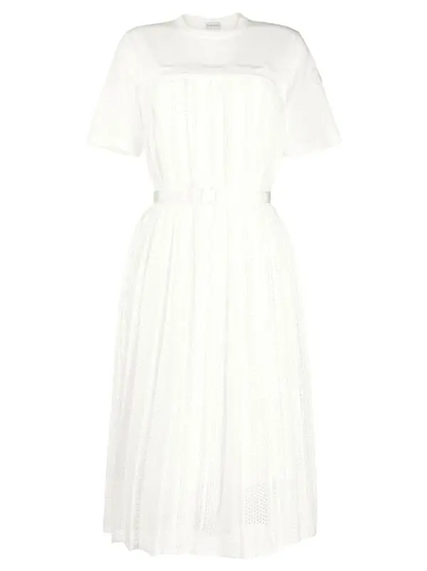 Moncler Logo Short-sleeved Dress - White