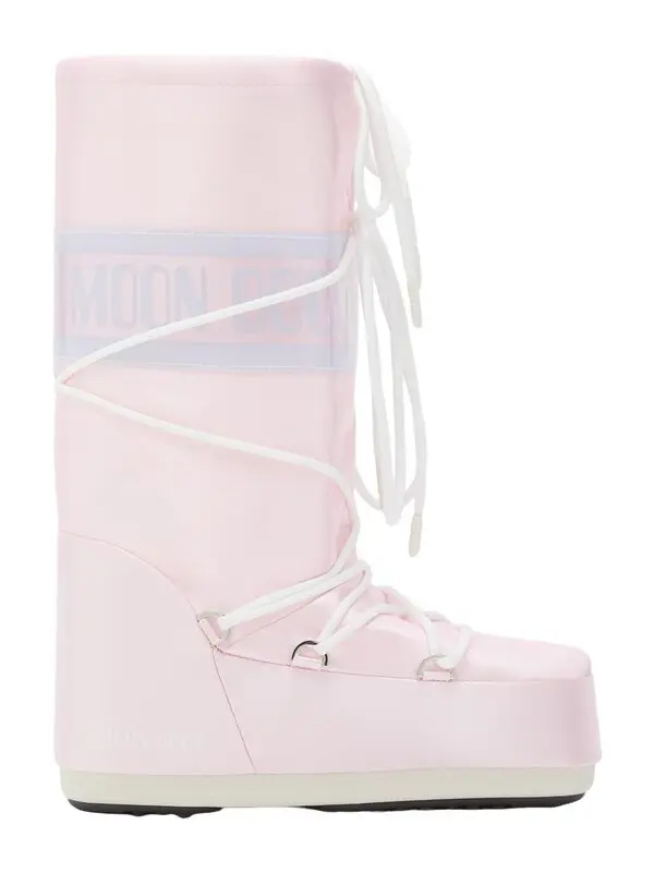 Moon Boot Icon Logo-print Lace-up Boots - Pink