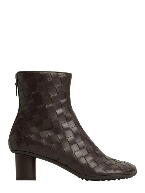 Bottega Veneta Intrecciato Ankle Boots With Zip Closure - Fondant