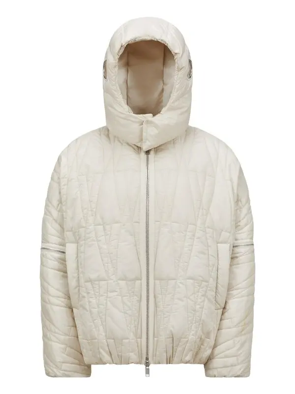 Moncler Haissa 2-in-1 Short Down Jacket - White Ivory