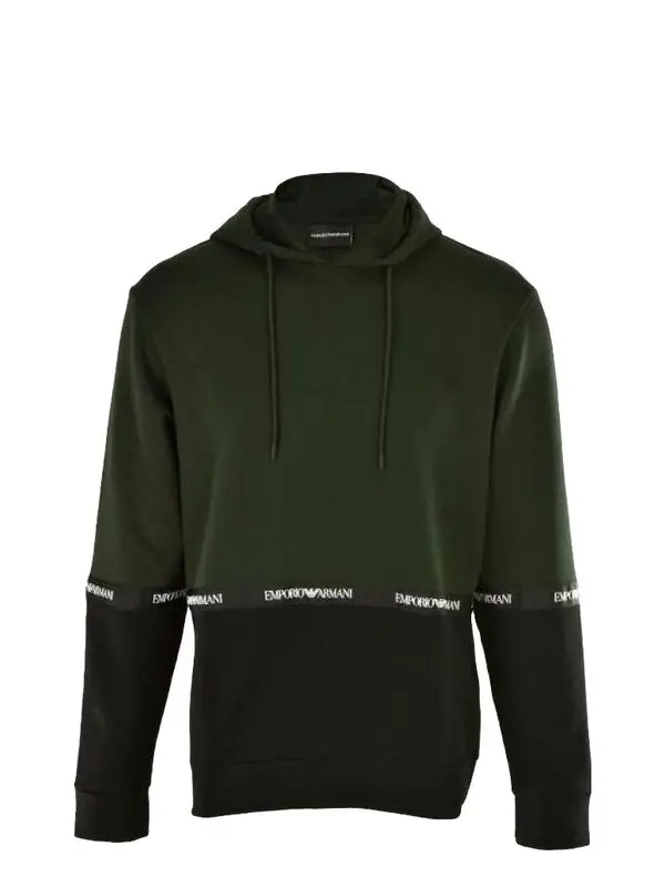 Emporio Armani Logo Hooded Sweater - Black