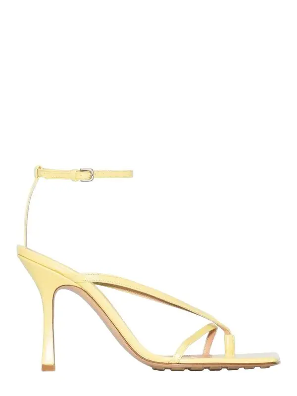 Bottega Veneta 90mm Square-toe Leather Sandals - Yellow