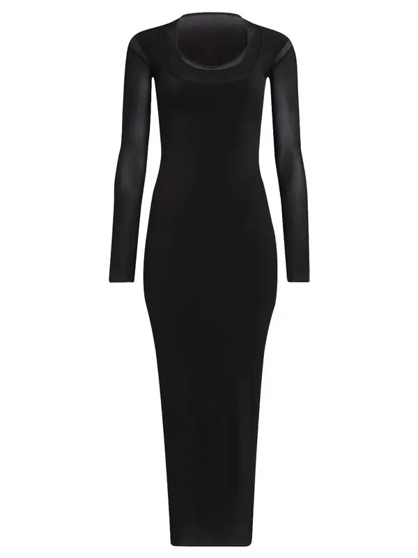 Alaïa Long-sleeved Multi-layered Dress - Black