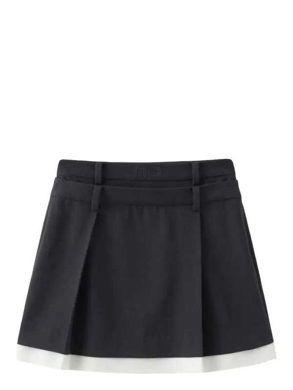Marissa Chiara Patchwork Skirt With Raw Edge Hem - Grey