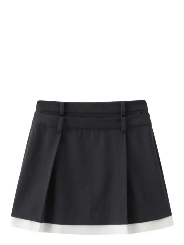 Marissa Chiara Patchwork Skirt With Raw Edge Hem - Grey