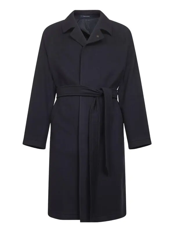 Tagliatore Belted Raglan Sleeve Coat - Black