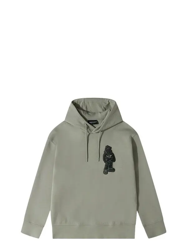 Emporio Armani Patch Detail Hoodie - Gray