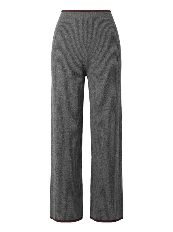 Gucci Soft Rib Felted Wool Pants - Dark Gray