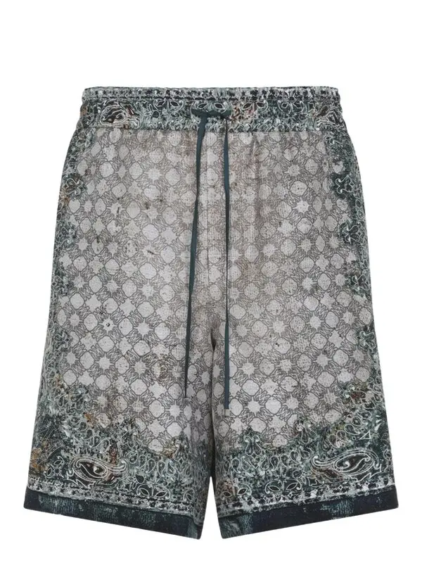 Amiri Bandana Print Silk Bermuda Shorts - Multi
